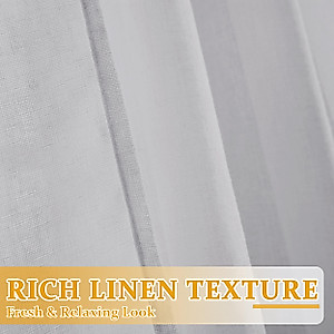 Fragrantex Semi-Sheer Grey Curtains Bedroom 95inch Long for Living Room Faux Linen Look Sliver Gray Curtain Window Treatment Set Grommet Curtain 2 Panels,40" Wx95 L