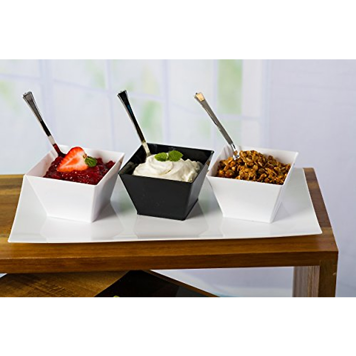 Lillian Tablesettings Rectangular Plastic Serving Tray, 13" X 6.25", Pearl/White