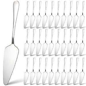 30 Pcs Stainless Steel Cake Server, Pie Server Stainless Steel Cake Pie Pastry Server Rustic Cake Server l Pie Spatula Pie Serving Utensil for Pizza Dessert Cheese Cutting, 9 Inches, Silver
