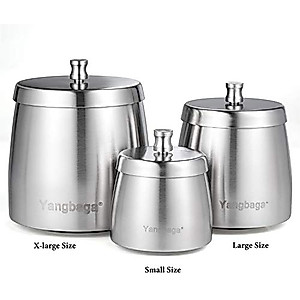 Yangbaga XL Ashtray with Lid for Cigarettes，Windproof/Rainproof Stainless Steel Smokeless Odorless Ash tray for Home Unbreakable Modern Ashtray for Indoor or Outdoor Use,Silver (X-Large)