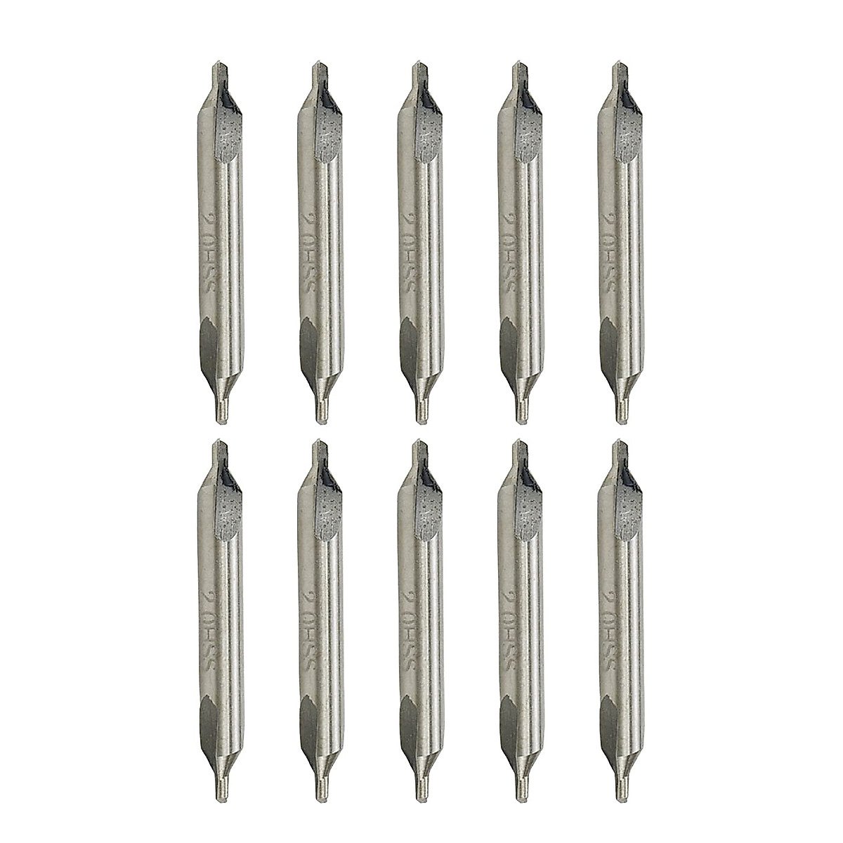 Rannb Center Bits Drill 2mm Tip Diameter HSS Center Spotting Drill Bit Countersink Tools for Lathe Metalworking -10pcs