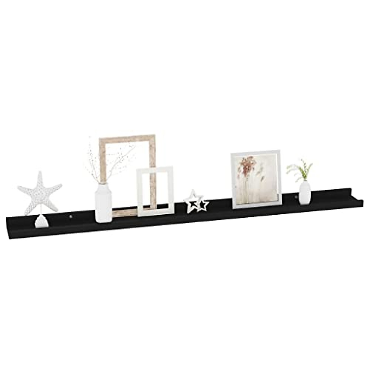 SunshineFace 39 Inch Large Floating Shelves for Wall Set of 4, Rustic Picture Ledge Wall Shelf for Bedroom Kitchen Bathroom Living Room Nursery Display(Black, 39.4"x3.5"x1.2")