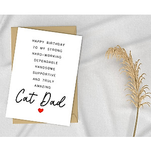 Cat Dad Birthday Card - Poem Birthday Card To Amazing Cat Dad - Birthday Card For Cat Dad - Poem Card - Gift For Him - Father's Day Gift - Cat Dad Card