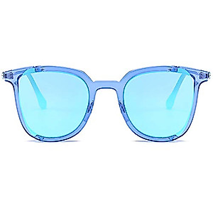 Polarized Sunglasses Retro Personality Sunglasses Men and Women Tide Fashion Color Lens Sunglasses (Pink Frame Barbie Pink Lens)