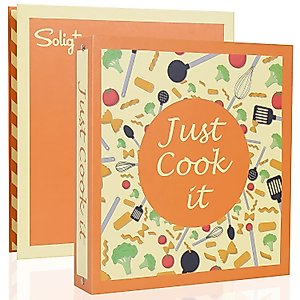 Recipe Binder, 8.5x11 3 Ring Full Page Recipe Book Binder Kit with 30 Plastic Page Protectors, 12 Dividers & 24 Lables, Family Recipe Organizer Binder (Recipe Page Print Templates Included)