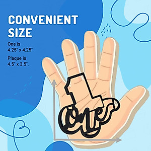 NUMBER ONE COOKIE CUTTER WITH PLAQUE One Year Baby Toddler Birthday Number With Word and Decorative Plaque Cookie Cutters Made In The USA (2 Pack)