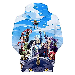 DHSPKN Anime That Time I Got Reincarnated as a Slime Hoodie Sweatshirts Rimuru Tempest Costume Jacket