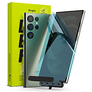 Ringke Dual Easy Wing [2 Pack] Compatible with Samsung Galaxy S23 Ultra 5G (2023), Premium Full Cover Film Case Friendly Screen Protector with Easy Application Kit
