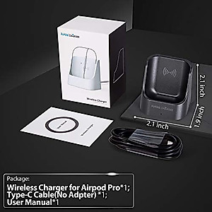 AirPod Charger, Wireless Charger for AirPods 3/2 and AirPods Pro, Groove Design and Anti-Slip Protection, Wireless AirPod Charger, AirPod Pro Charger Compatible with AirPods Pro Charging case -Gray
