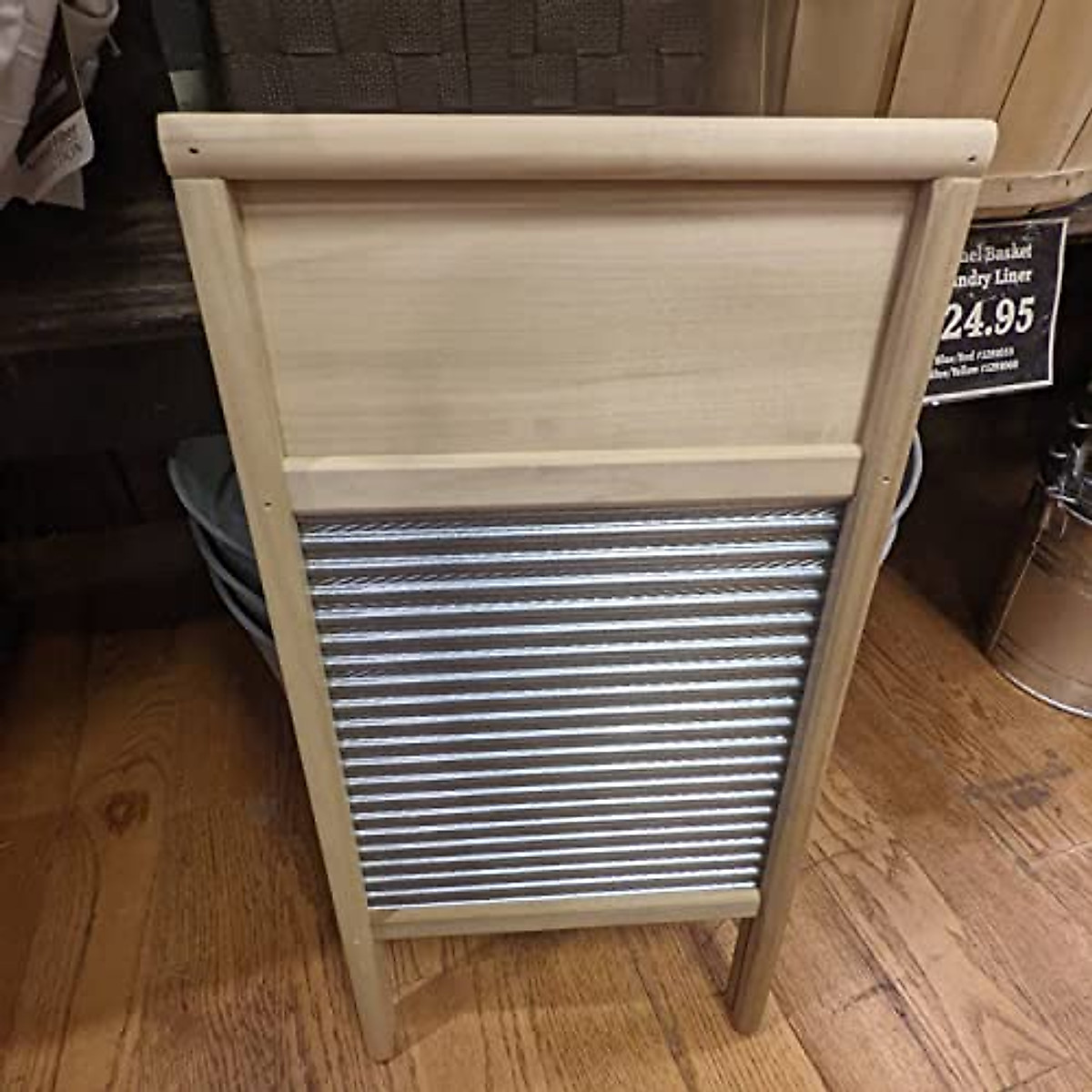 Lehman's Rub A Dub Mini Laundry Clothes Washboard Tin Spiral Crimp Wood Frame