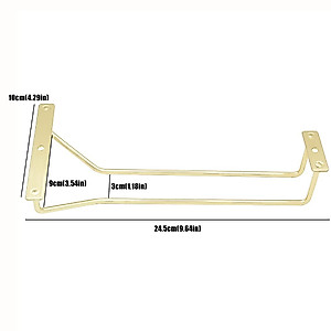 zoohot 9.64-Inch Gold Wine Glass Rack, Under Cabinet Wine Glass Holder Stainless Steel Stemware Rack - Hanging Stemware Holder for Cabinet Kitchen Bar, Set of 3