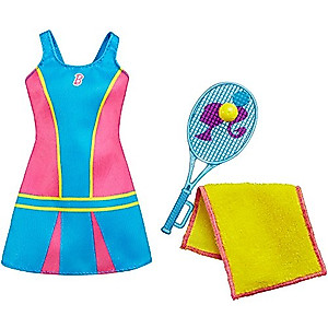 Barbie Fashions - Tennis Time Barbie Doll Outfit With Tennis Racket