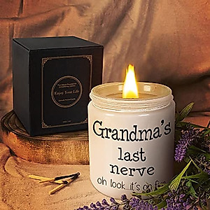 Grandma Birthday Gifts from Granddaughter Grandma Gifts from Grandson Lavender Scented 7oz Candles Happy Christmas Bday Presents for Grandma Nana Funny Soy Eco-Friendly Long Lasting Natural Candle