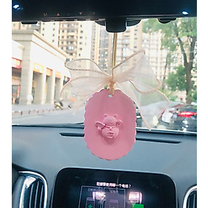 ITUBLE Pink Lucky Cat Car Rear View Mirror Hanging Accessories Interior For Women Girls Girly Car Charms Decorations for Automotive Rearview Mirrors Decorative Hanging Ornaments Cute Car Pendant Decor