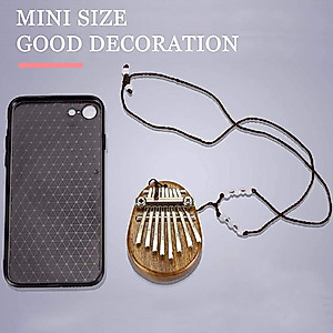 Melogale Kalimba Portable Mini 8 Key Thumb Piano Marimba Mbira Kisanji Musical Good Accessory Pendant Finger Piano Gift for Adults and Children