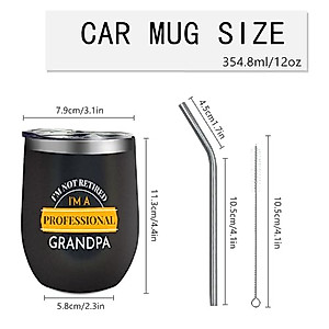 I'm Not Retired I'm A Professional Grandpa Tumbler With Lid And Straw For College