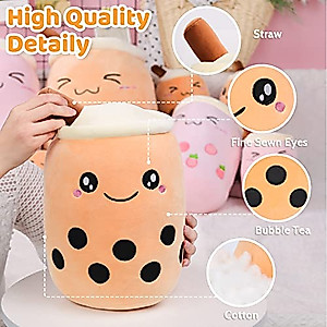 AIXINI 19.6 inch Boba Plush Stuffed Bubble Tea Plushie Cartoon Milk Tea Cup Pillow Big, Soft Kawaii Pillow
