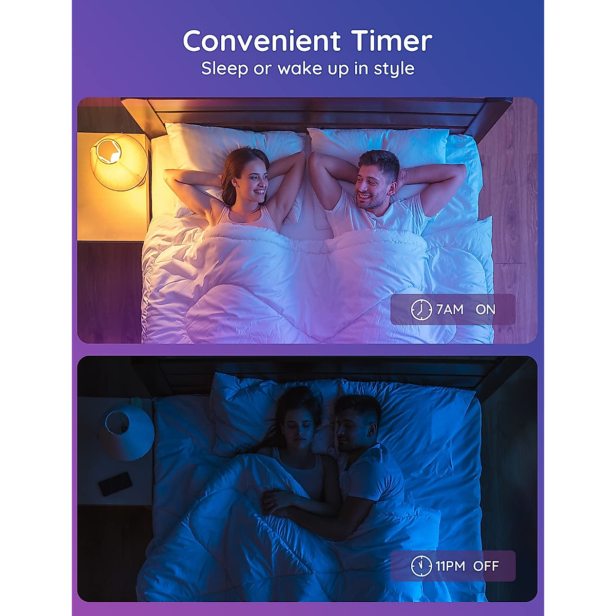 Govee Smart Light Bulbs, WiFi Bluetooth Color Changing Light Bulbs, Music Sync, 54 Dynamic Scenes, 16 Million DIY Colors RGB Light Bulbs, Work with Alexa, Google Assistant, 800 Lumen, 8 Pack