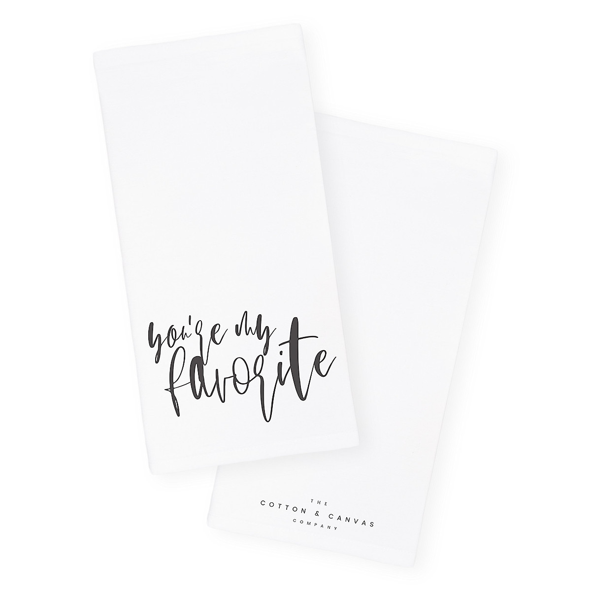 The Cotton & Canvas Co. You're My Favorite Soft and Absorbent Kitchen Tea Towel, Flour Sack Towel and Dish Cloth, for Her
