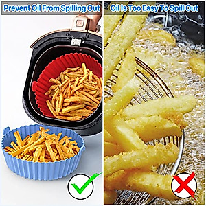 Air Fryer Silicone Pot,2-Pack 9.4 inch Reusable Air Fryer Liners Round Food Safe Non Stick Air Fryer Basket Oven Accessories for Ninja COSORI 6 Qt or Bigger Air Fryer (9.4 ")