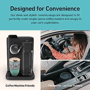 NOVA CERAMICS Travel Mug - Travel Coffee Mug – Reusable Coffee Cup Unique To Go Mug – Microwave & Dishwasher Safe Coffee Tumbler - Gifts For Women Men Him Her – 12oz - Nebula