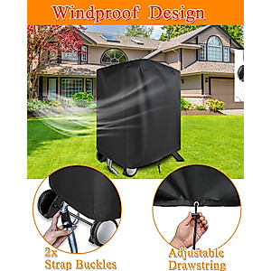 Grill Cover for Ninja Woodfire Outdoor Grill and Stand, Waterproof BBQ Barbecue Cover for Ninja OG701 OG751 Grill Smoker and Stand, Heavy-Duty 600D Oxford Fabric, 40"x24"x33", 𝐂𝐨𝐯𝐞𝐫 𝐎𝐧𝐥𝐲