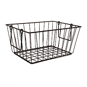 G.E.T. WB-315-MG Heavy Duty Iron Wire Utility Storage Basket/Bin with Handles, 11" x 8" x 8"