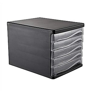 BaRdzo Document Organizer - Half Transparent Vertical File Cabinet 4 Drawer Function Flat Drawer (Color : D)