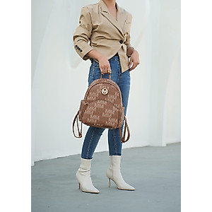 MKF Collection Backpack for Women, Signature Vegan Leather Top-Handle Carry on Backpack Female Travel bag Red