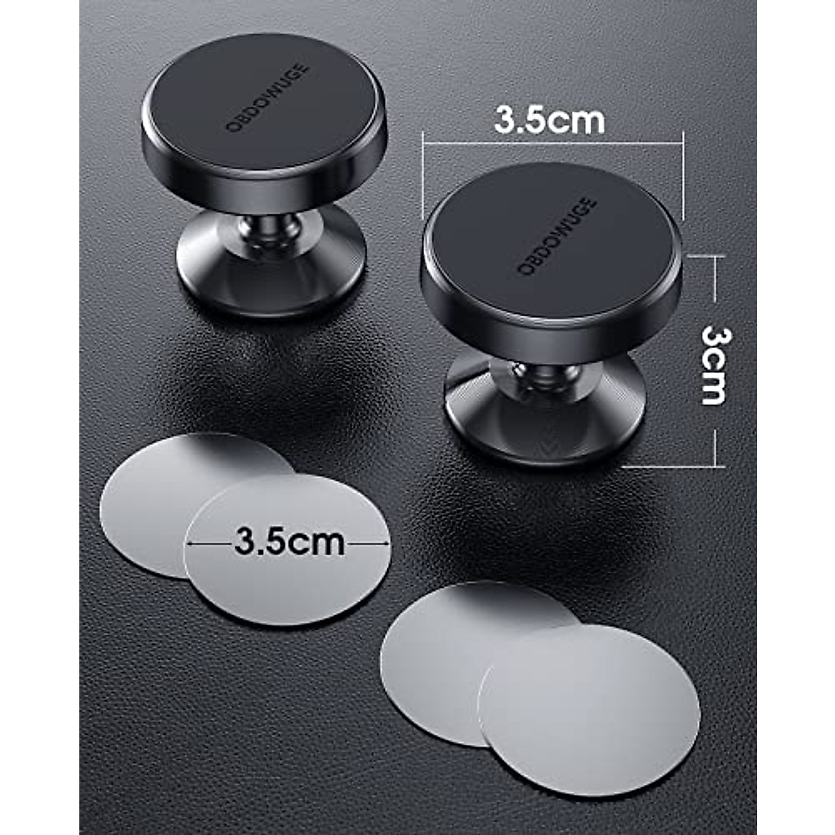 NIYEVN [2 Pack] Magnetic Phone Mount,[Upgrade Magnet] Magnetic Phone Holder for Car, Dashboard Phone Holder Mount 360 Adjustable,Car Mount for iPhone Samsung etc All Smartphones (Black)