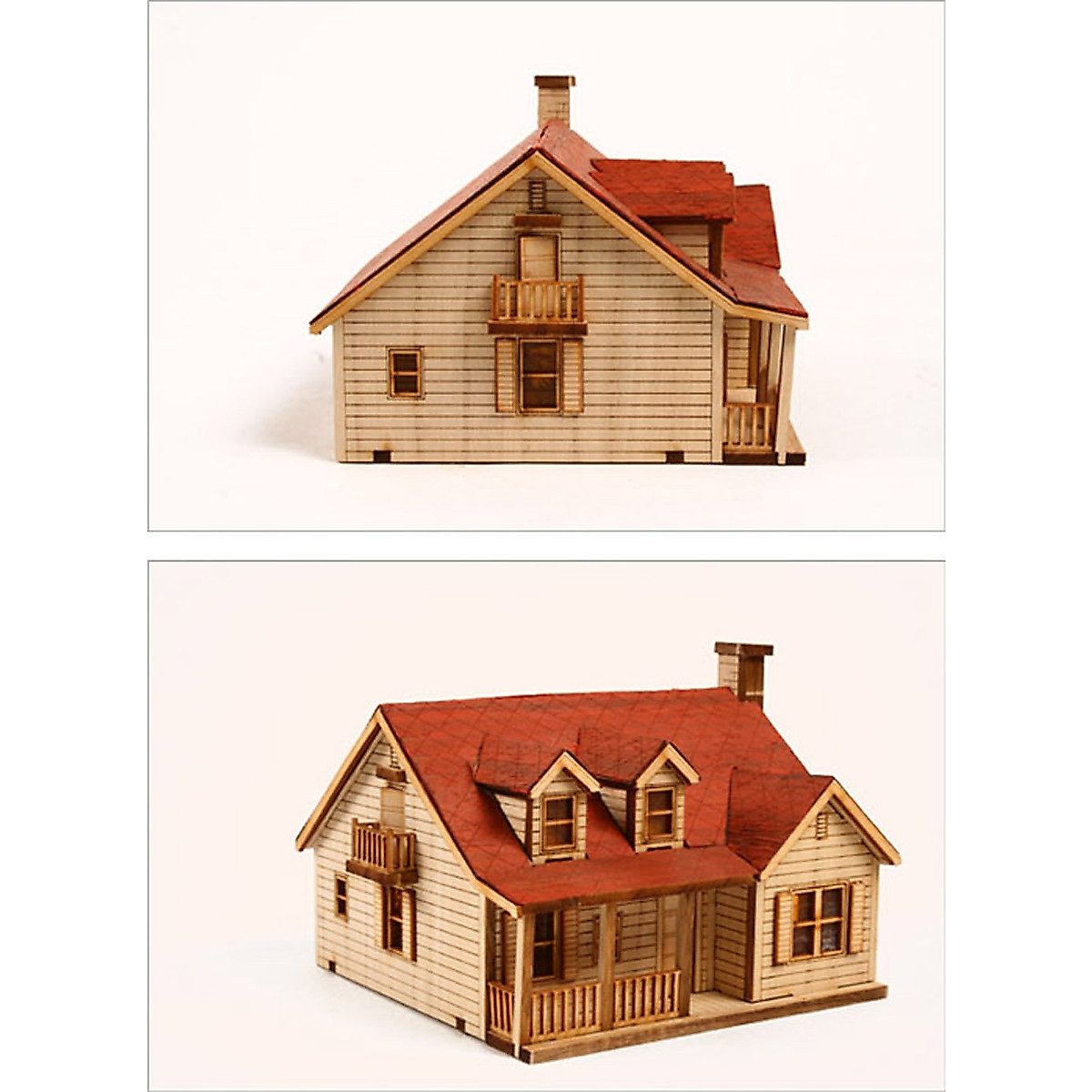 DESKTOP Wooden Model Kit Western House 2 by Young Modeler