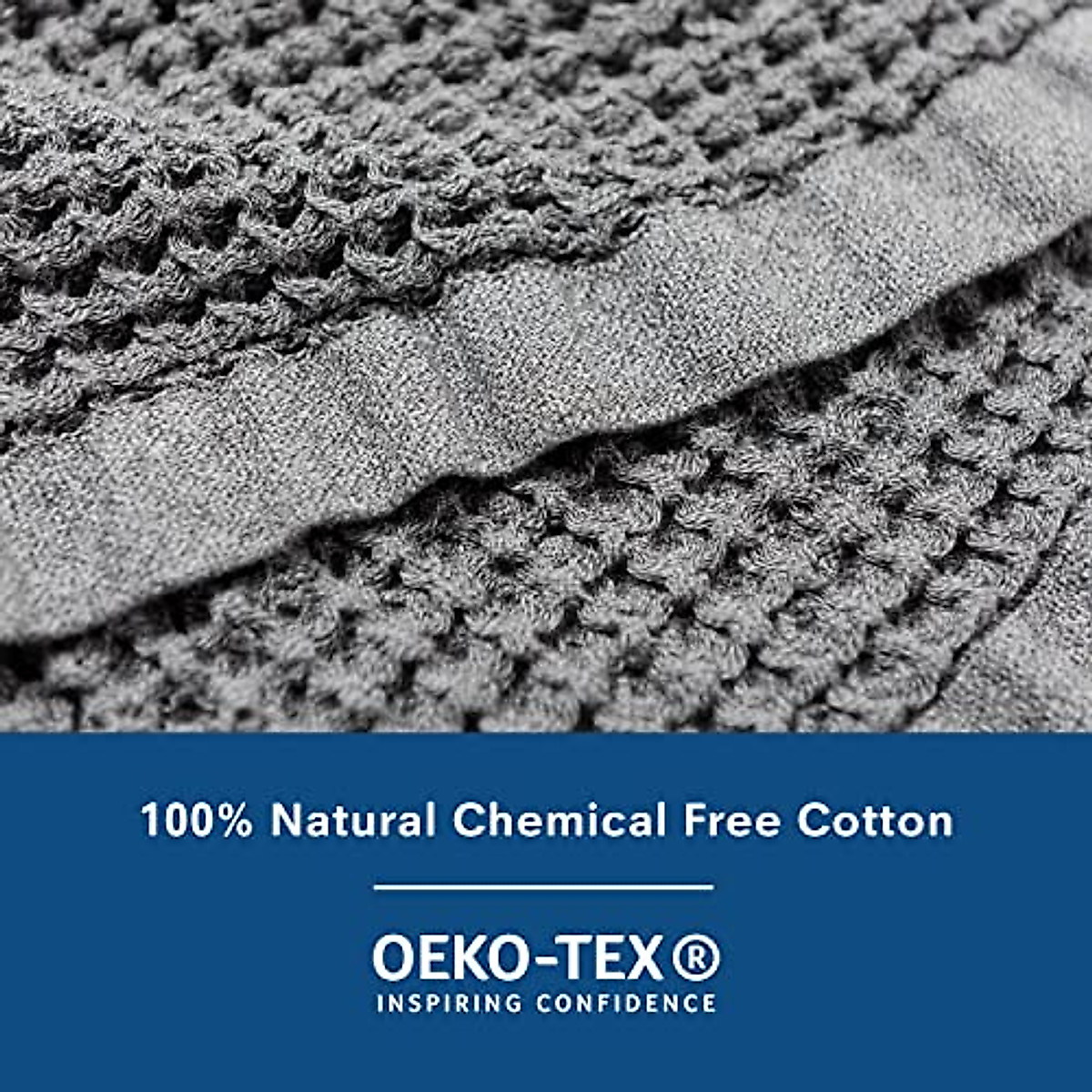 ONSEN Bath Towel Set - Waffle Weave 100% Supima Cotton Towel - Lusciously Soft, Durable, Fast Absorbing Waffle Towel Bath Towel, Oatmeal