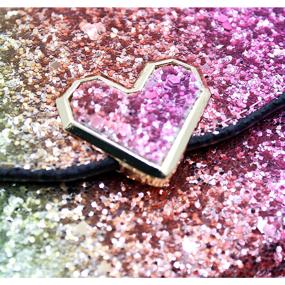 Women Glitter Sequins Purse Short Trifold Wallet Bling Card Holder Clutch