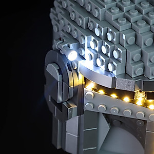 [ONLY Light Kit Included] LED Light Kit for The Mandalorian Helmet, Lighting Set Designed for Lego 75328 Building Blocks Model