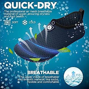 SIMARI Water Shoes for Women Men Swim Aqua Socks Beach Pool Essentials Barefoot Surf River Boat Kayak Sea Yoga Sand Exercise Sport Accessories Breathable Quick-Dry Adult Youth Kid Size SWS001