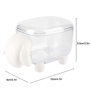 Sheep Cotton Swab Holder, Plastic Qtip Holder Organizer Container with Cover Cute Cotton Ball Holder Bathroom Waterproof Floss Jars (White)