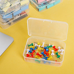 MULIANBOX Small Plastic Box with Lid 10 Pack 3.54x2.36x0.8 inch Clear Small Bead Containers Craft Storage Boxes for Beads, Jewelry Making, Sewing Findings, Clips, Pins
