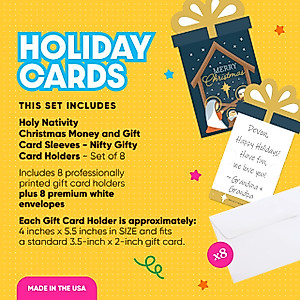 Big Dot of Happiness Holy Nativity - Manger Scene Religious Christmas Money and Gift Card Sleeves - Nifty Gifty Card Holders - Set of 8