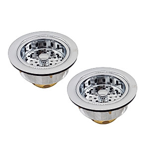 Westbrass D33228KIT-26 33" Double Bowl Stainless Steel Kitchen Sink Kit with 2-Handle Faucet, Soap Dispenser and Drain Strainers, Polished Chrome