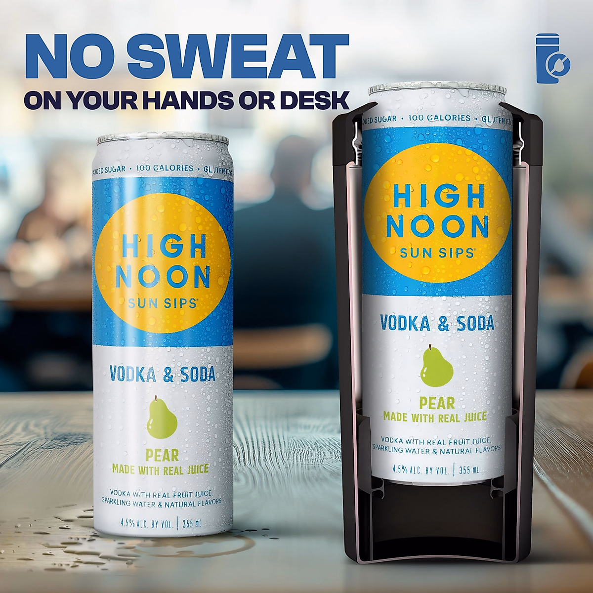 Frost Buddy Universal XL Can Cooler - Fits All - For 12, 16, 20, and 24 ounce Bottles - Insulated Double-Walled Stainless Steel (Black Wood)