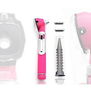 MEDCASE Radiance Otoscope - Ear Scope with LED Light and Speculum for Ear Examination and Diagnosis - Ideal for Professional use - Lifetime Warranty - Pink