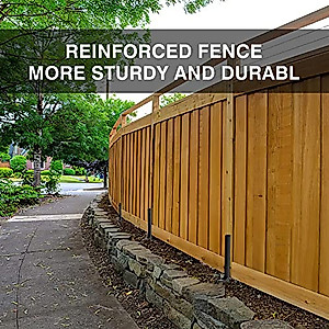 HNEDSEN Heavy Duty Steel Fence Post Repair Stake, Fence Post Anchor Ground Spike Metal for Repair Tilted, Broken Wood Fence Post