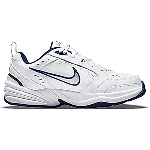 Nike Men's Air Monarch IV Cross Trainer, White/Metallic Silver, 6 X-Wide