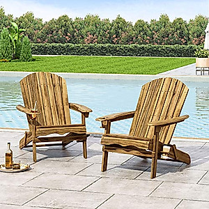 Christopher Knight Home Crystal Outdoor Acacia Wood Folding Adirondack Chairs (Set of 2), Natural