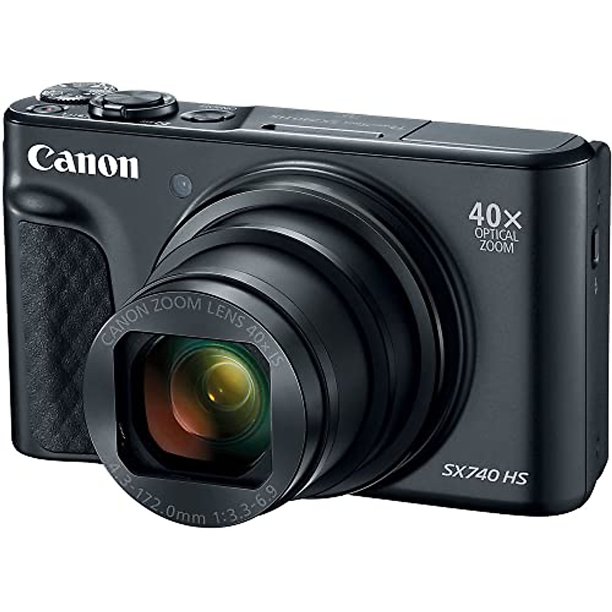 Canon PowerShot SX740 HS Digital Camera (Black) (2955C001) + 2 x 64GB Cards + 3 x NB13L Batteries + Corel Photo Software + Charger + Card Reader + Light + Bag + More (International Model) (Renewed)