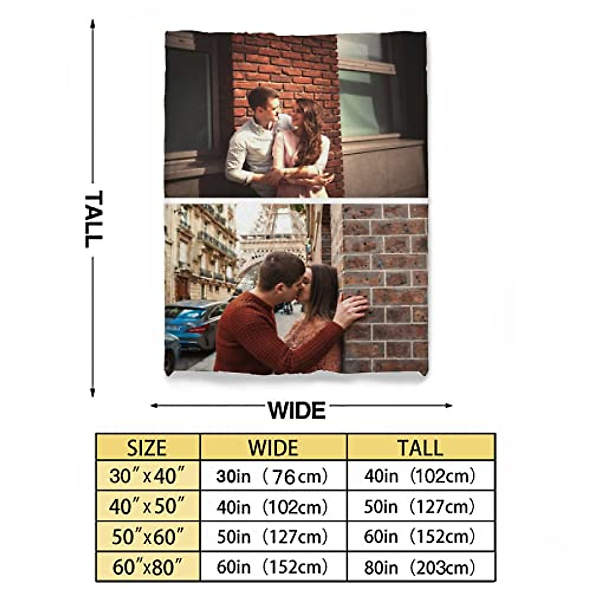 Customized Blankets with Photos Personalized Picture Collage Super Soft Throw Blanket for Family Friend Lover Birthday Christmas Wedding Gift Fits Couch Sofa Bedroom Living Room