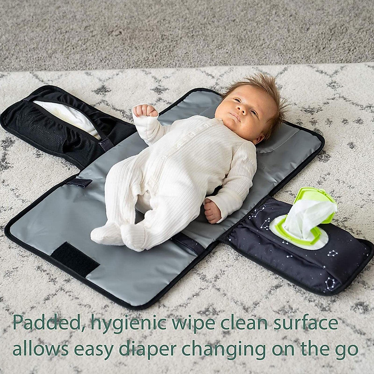 Baby Changing Pad - Portable Diaper Changing Pad Waterproof Foldable Baby Changing Mat - Carry it at Any time - Baby Shower Gifts, Baby, Girl & Boy Baby Stuff