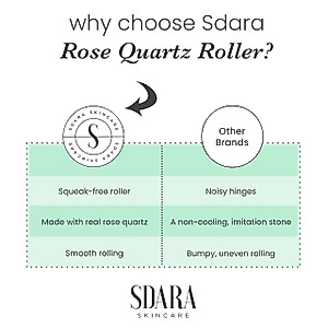 SDARA SKINCARE Rose Quartz Roller - Anti Aging Jade Roller for Wrinkles and Puffy Eyes - Eye & Face Roller for Slimming & Firming Facial Massage