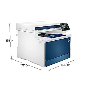 HP Color LaserJet Pro MFP 4301fdw Wireless Printer, Print, scan, copy, fax, Fast speeds, Easy setup, Mobile printing, Advanced security, Best-for-small teams, white, 16.6 x 17.1 x 15.1 in