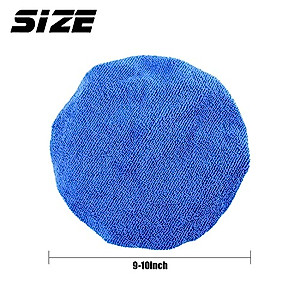 Glarks 5Pcs 9-10 Inch Car Polisher Pad Bonnet Soft Microfiber Polishing Bonnet Buffing Pad Cover for 9" and 10" Car Polisher